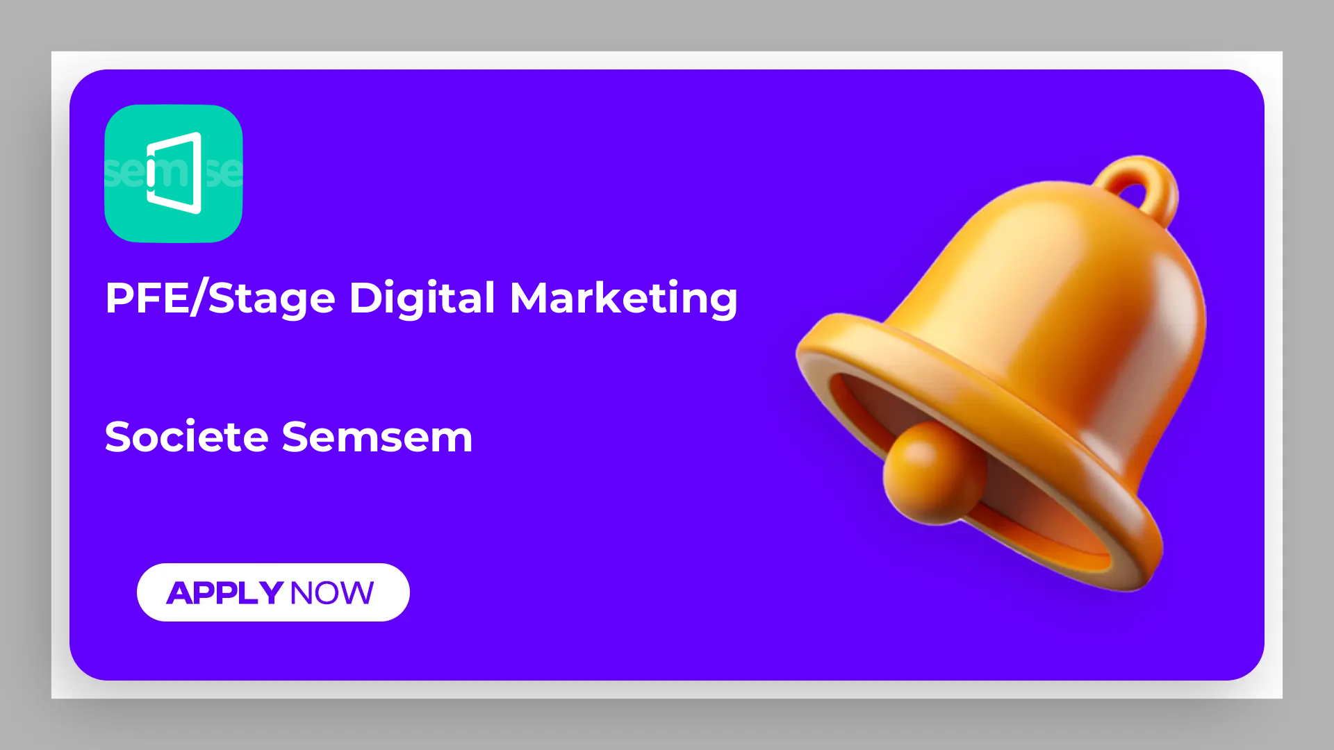 PFE/Stage Digital Marketing | Societe Semsem