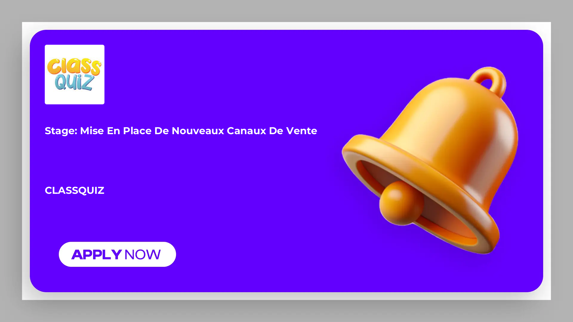 Stage: Mise en place de nouveaux canaux de vente | CLASSQUIZ